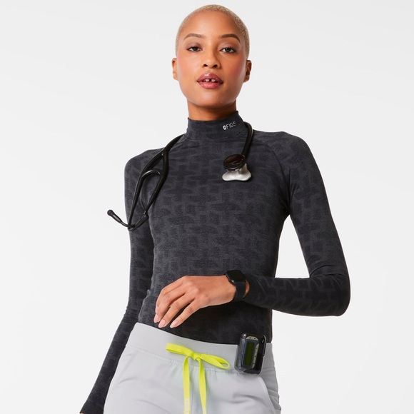 Figs | Tops | Iso Figs Salta Logo Underscrub In Dark Charcoal | Poshmark